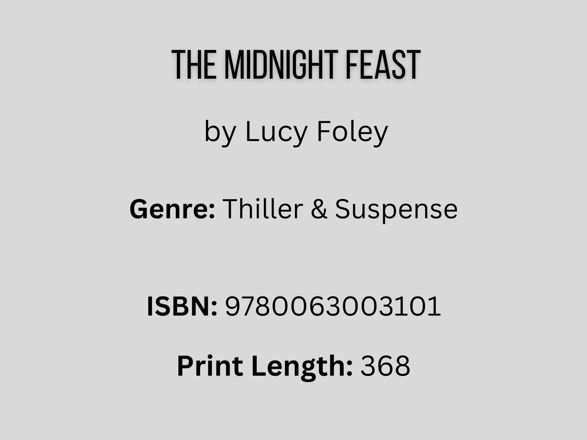 The Midnight Feast by Lucy Foley Review : crimefictioncritic.com